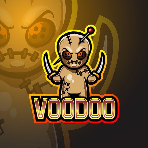 Voodoo esport mascot logo design Royalty Free Vector Image