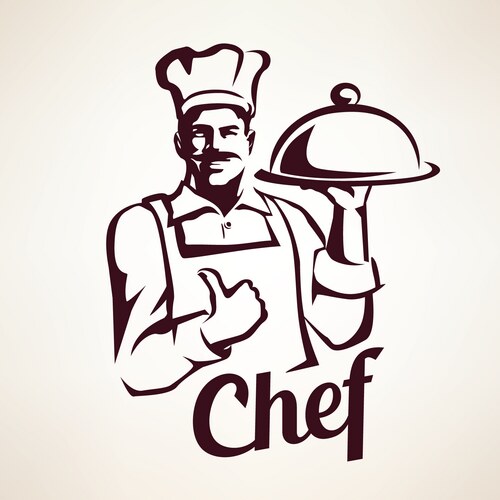 Restaurant cafe logo chef or cuisine Royalty Free Vector