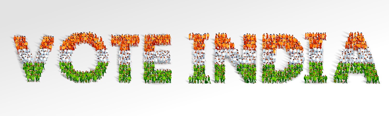 Indian people hand with voting sign showing Vector Image