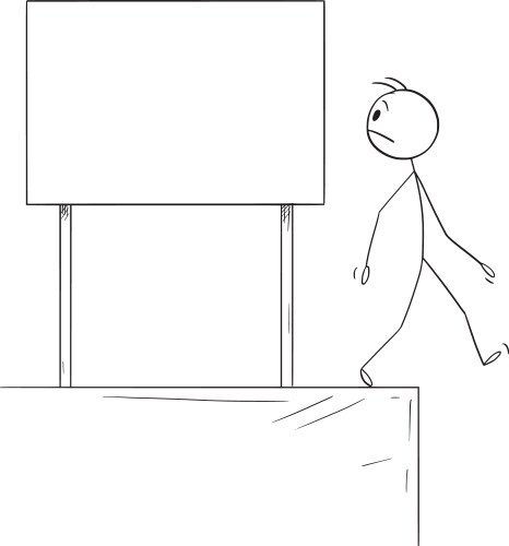 Cartoon man trapped in hole holding broken Vector Image