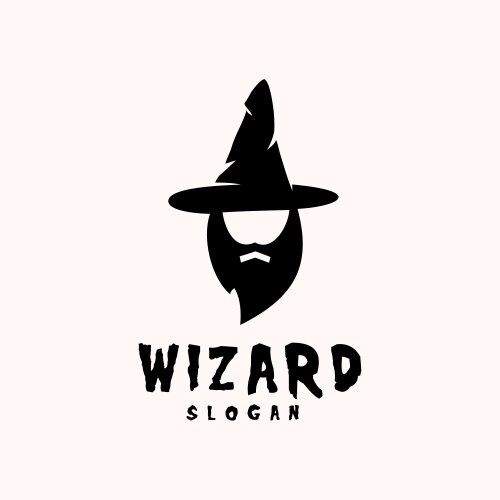 Wizard logo character design Royalty Free Vector Image