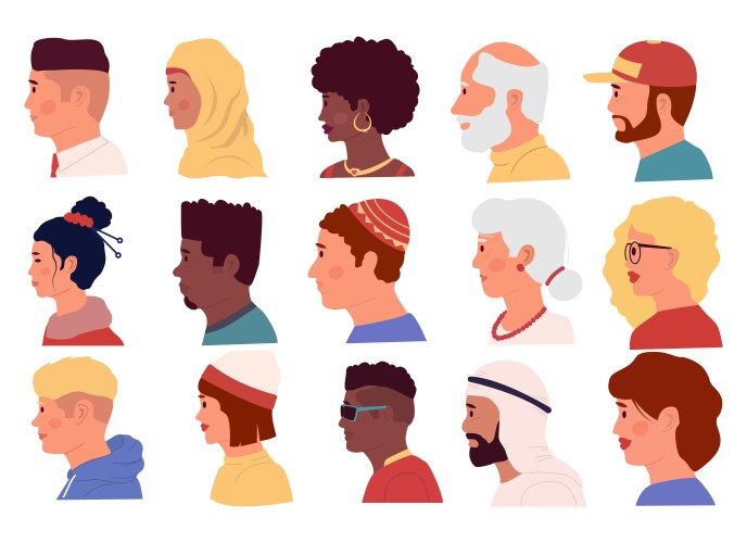 People profiles pattern seamless texture Vector Image