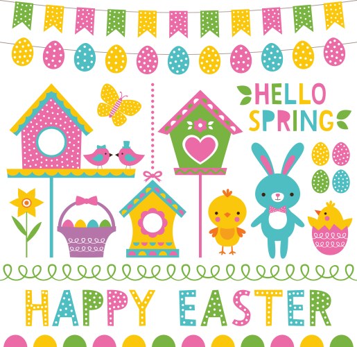 Easter set Royalty Free Vector Image - VectorStock