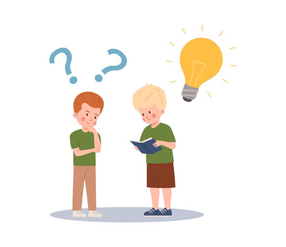 Children Boy Thinking Idea Vector Images (over 420)