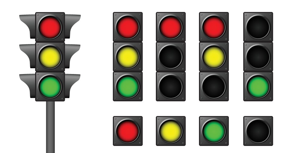 Traffic Light Set Royalty Free Vector Image - VectorStock