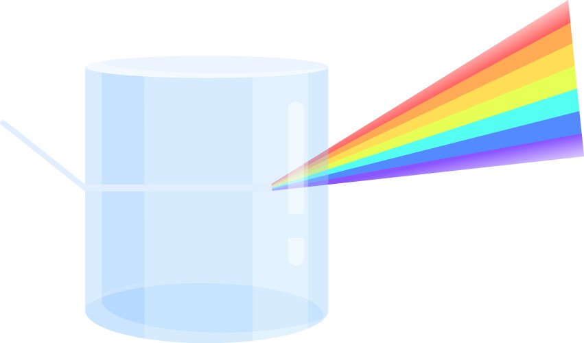 Light beam passing through triangular prism Vector Image