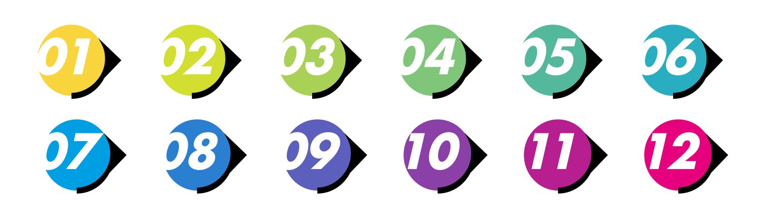 Numbers 1 12 Vector Images (over 680)