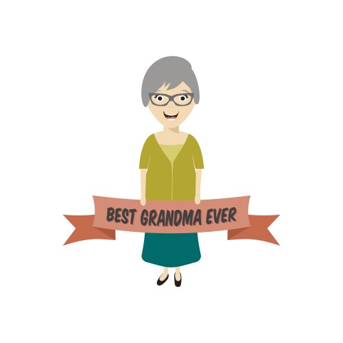 Grandma cartoon character happy grandparents day Vector Image