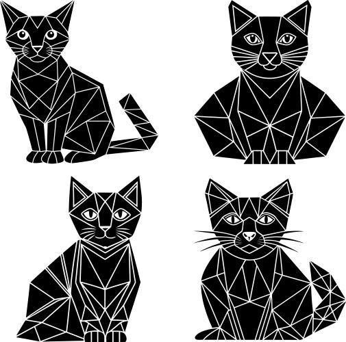 Polygon Cat Vector Images (over 1,500)