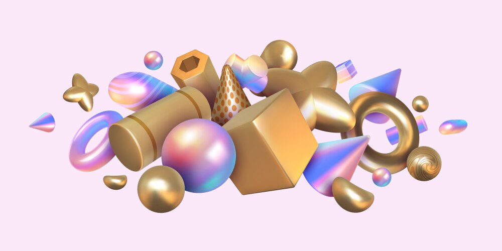 3d geometric shapes isometric linear forms cube Vector Image 3d geometric shapes isometric linear forms cube Vector Image