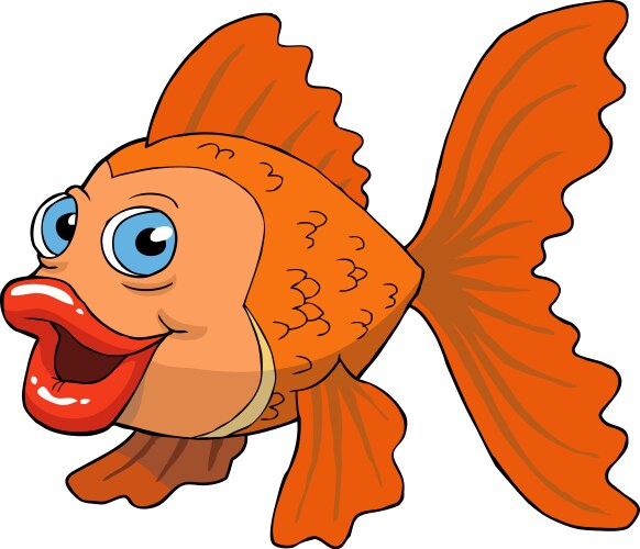 A blue fish cartoon Royalty Free Vector Image - VectorStock
