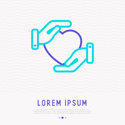 Help and care thin line icons set Royalty Free Vector Image