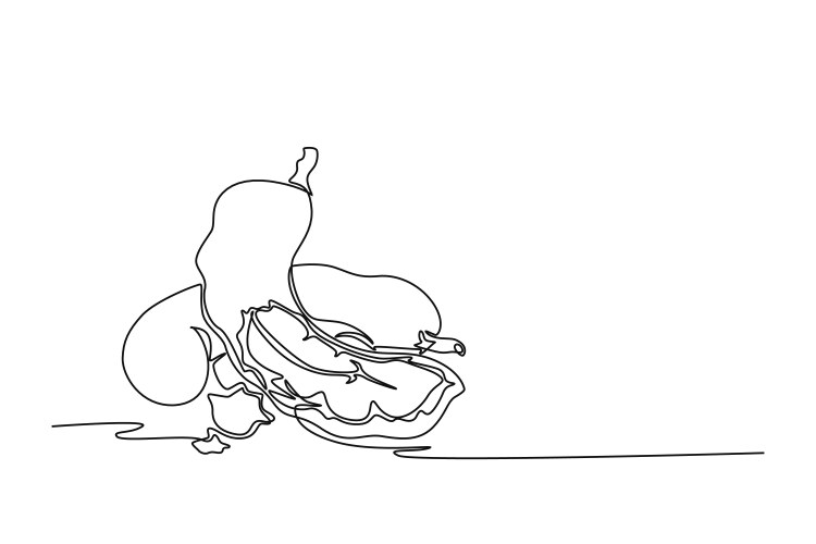 Single continuous line drawing of whole Royalty Free Vector