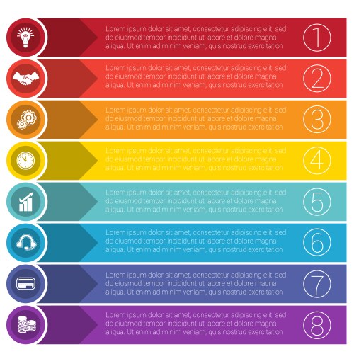 50 templates for infographics eight positions Vector Image