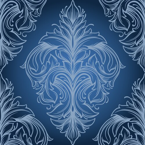 Victorian leaves seamless pattern Royalty Free Vector Image