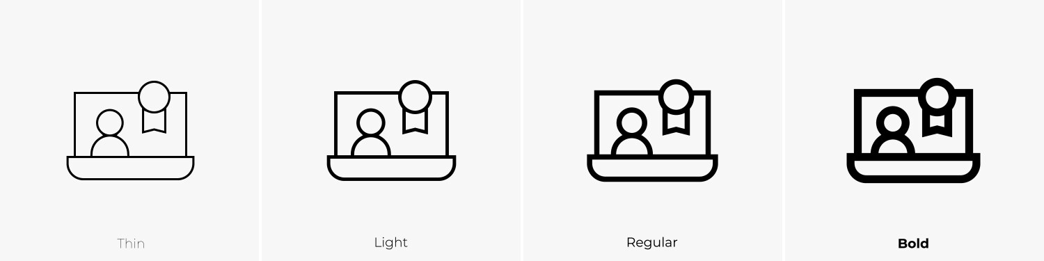 Cv icon thin light regular and bold style design Vector Image