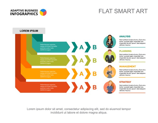 Four years timeline process chart template Vector Image