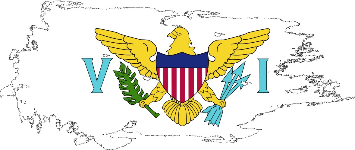 Waving flag us virgin islands Royalty Free Vector Image