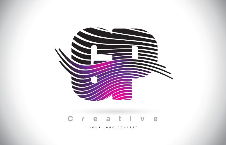 Gp g p letter logo design in black colors Vector Image
