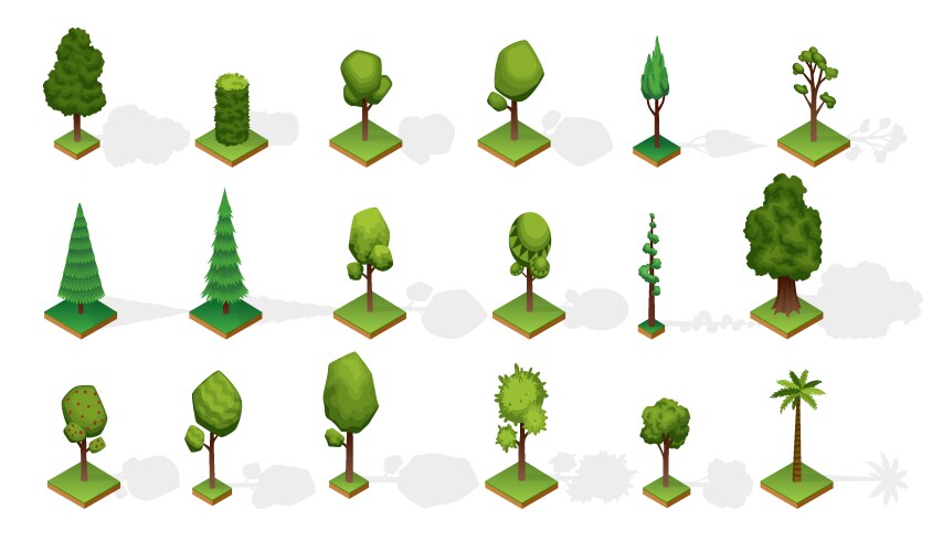 Isometric trees Vector Images & Graphics for Commercial Use | VectorStock