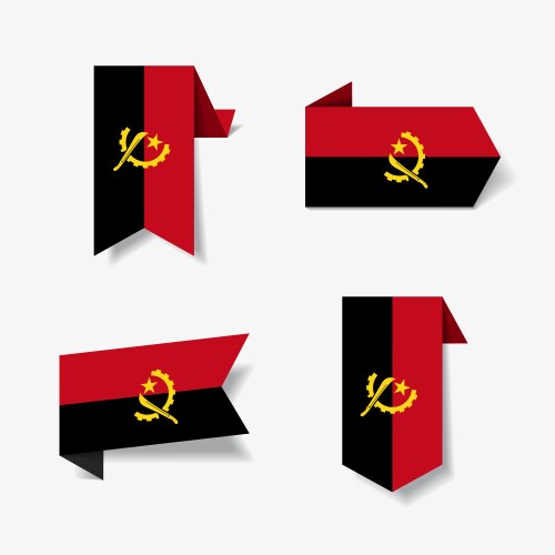 Flag of republic angola Royalty Free Vector Image