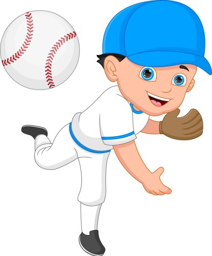 Cartoon boy playing baseball Royalty Free Vector Image