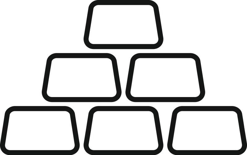Three gold bars stacked together forming a pyramid