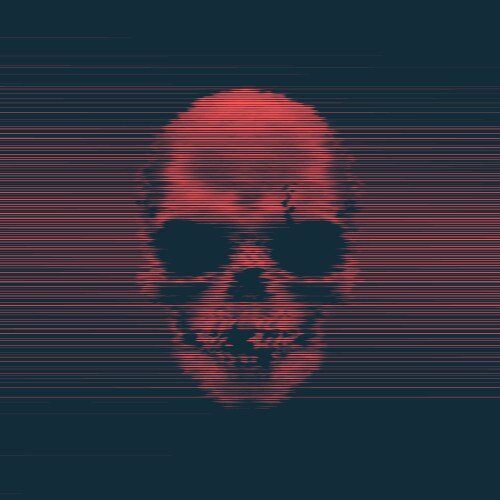 Digital cyber skull hacker Royalty Free Vector Image