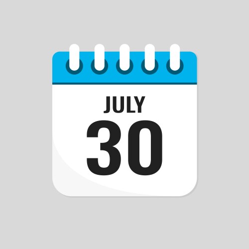 30 July Calendar Vector Images (over 130)