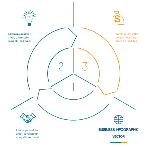 Circle arrows linear infographic diagram Vector Image