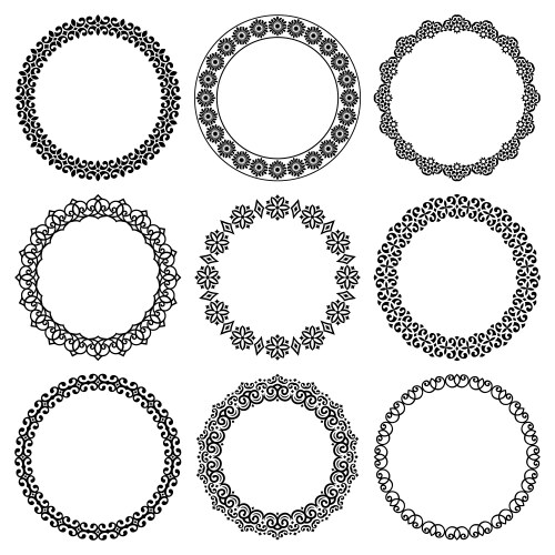 Vintage mirror frames set collection Royalty Free Vector