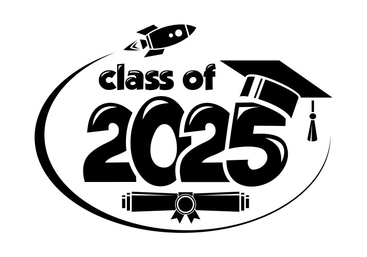 Class of 2025 Graduation Logo Royalty Free Vector Image