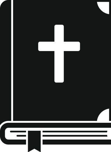 Open bible with bookmark showing two crosses Vector Image