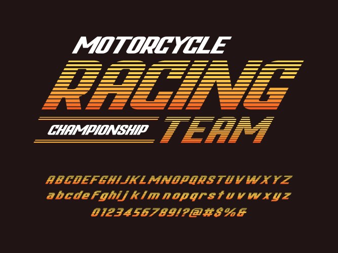 Speed style font Royalty Free Vector Image - VectorStock