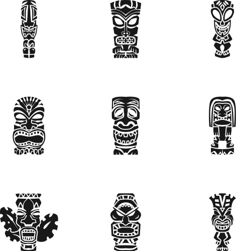 Tiki idol icon simple style Royalty Free Vector Image