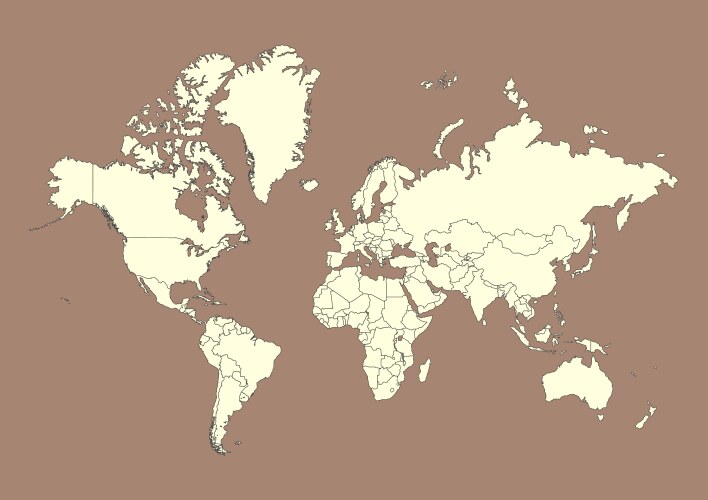 World Map with Country Borders Vector Images (over 83,000)