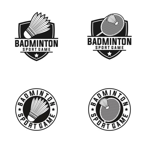 Badminton sport graphic template set Royalty Free Vector