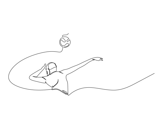 Continuous single line drawing of view from Vector Image