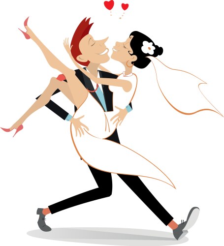 Happy married wedding couple Royalty Free Vector Image