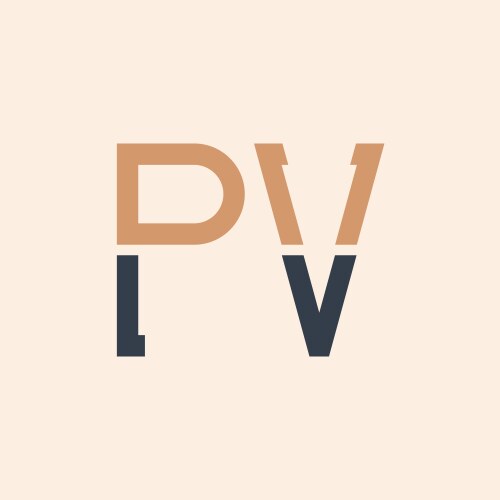 Creative modern minimalist pv letter logo design Vector Image