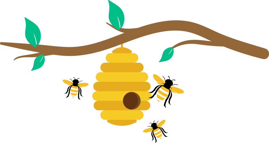 Beehive bee abstract logo design template Vector Image