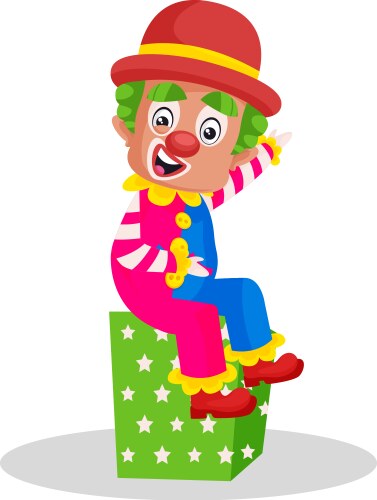 April fools day hat joker box Royalty Free Vector Image