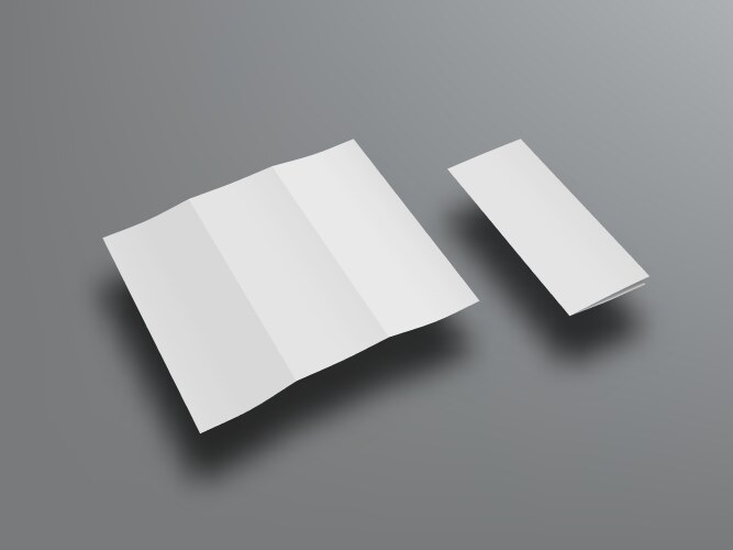 White open lying blank trifold paper brochure Vector Image White open lying blank trifold paper brochure Vector Image
