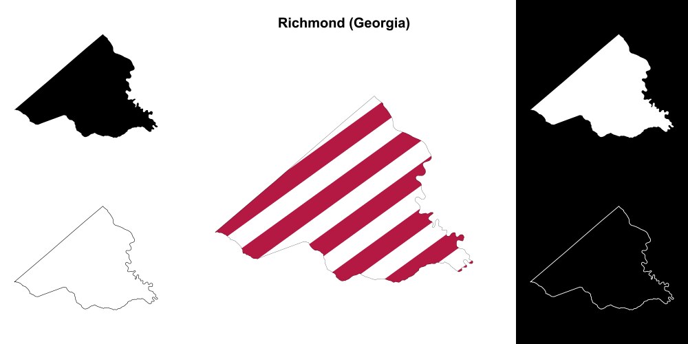 Richmond outline map Royalty Free Vector Image