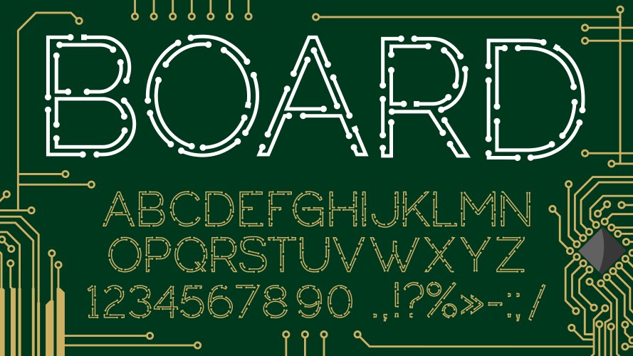 Circuit Board Font Vector Images (over 560)