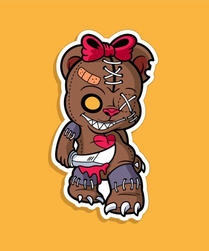 Creepy zombie voodoo Royalty Free Vector Image