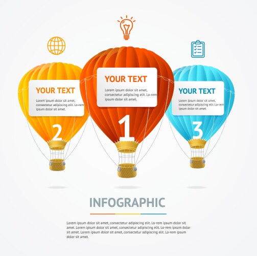 Infographic template geometric light bulbs banner Vector Image