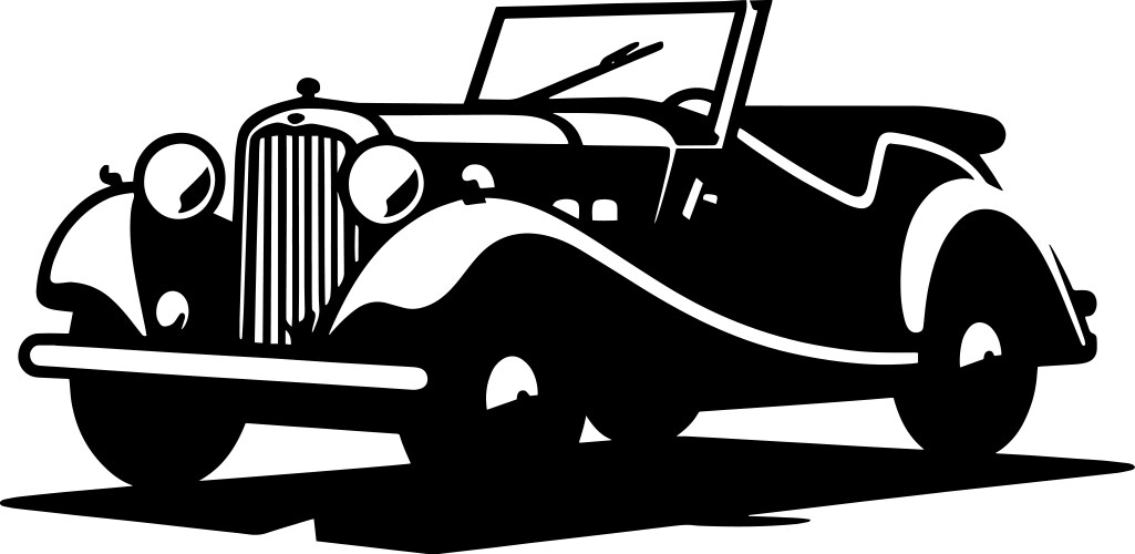 Classic vintage car silhouette isolated Royalty Free Vector