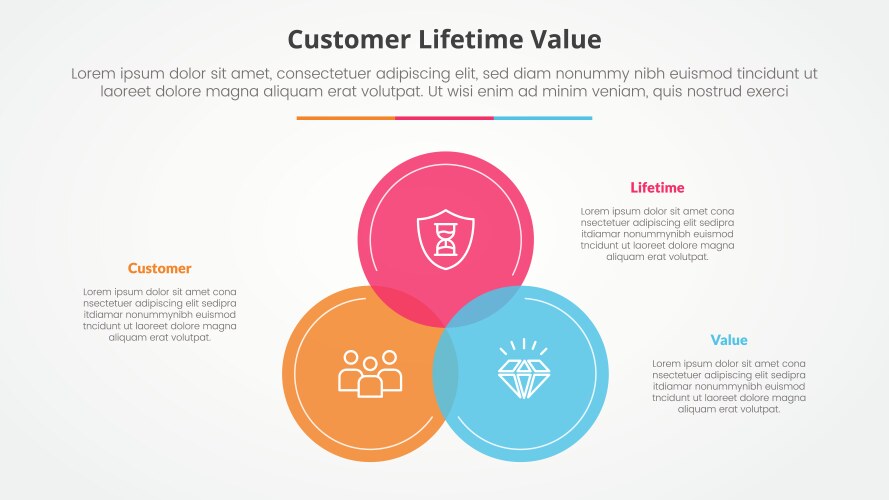 Clv customer lifetime value infographic concept Vector Image