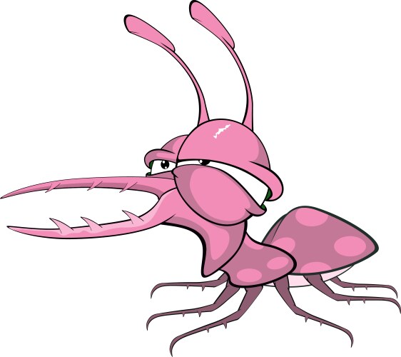 Funny bug cartoon character Royalty Free Vector Image